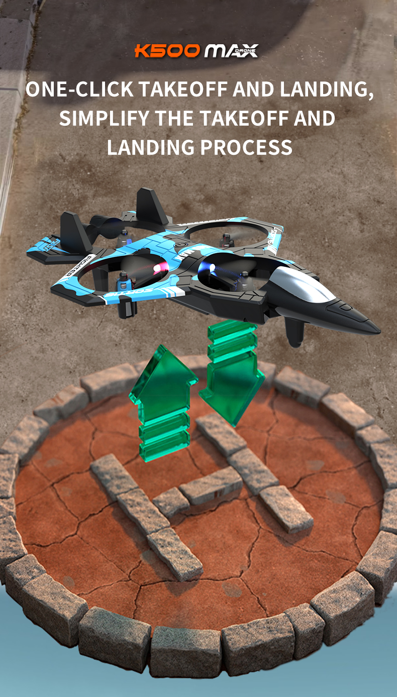 K500Max Fighter Jet Quadcopter Drone Stunt Light RC Airplane Four ...