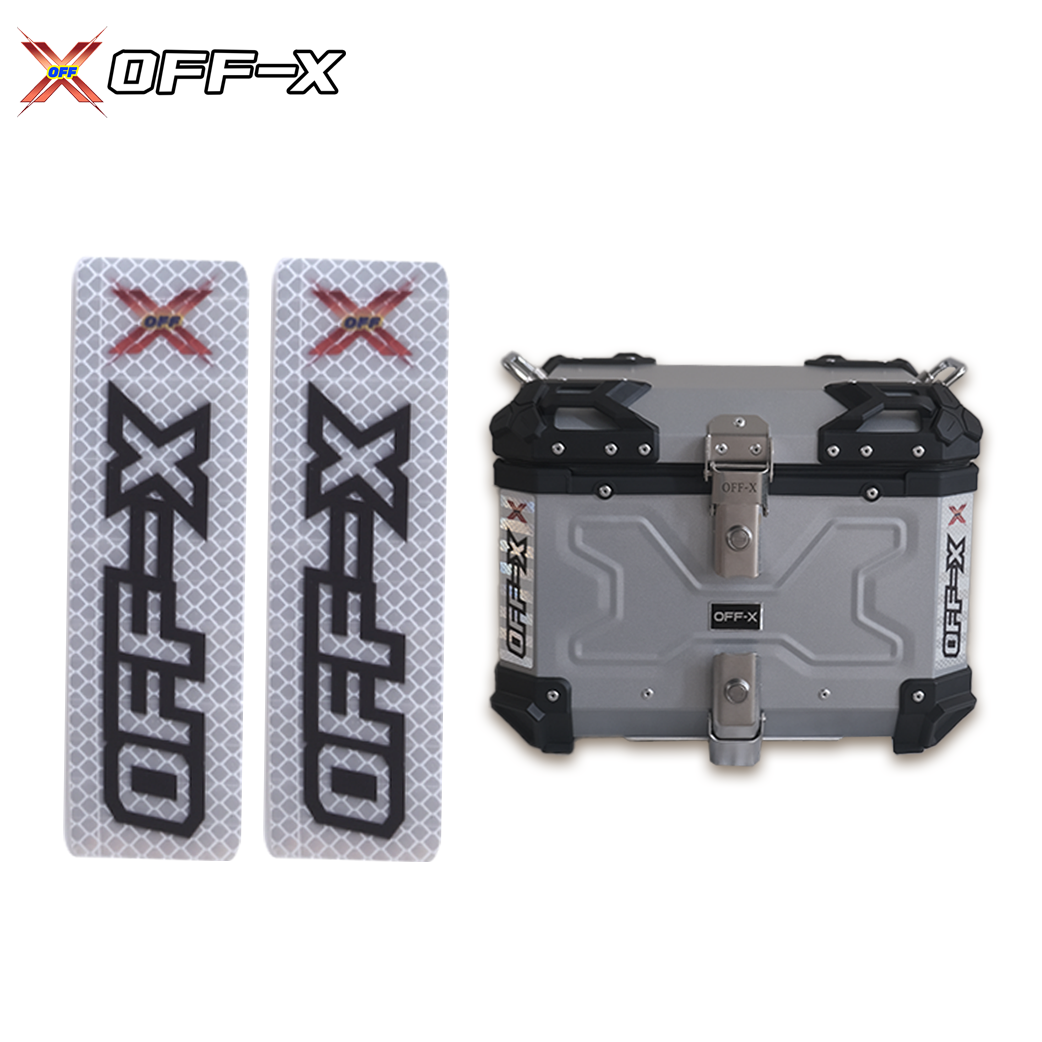 OFF-X Motor Top Box Reflector Sticker Motorbox Yellow Silver Sticker ...