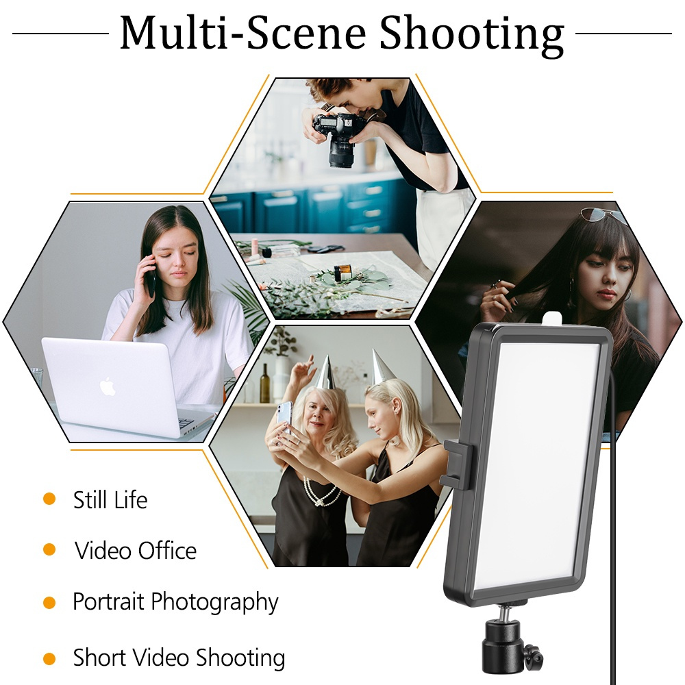6 Inch LED Photography Video Light Panel Lighting Photo Studio Lamp Kit ...
