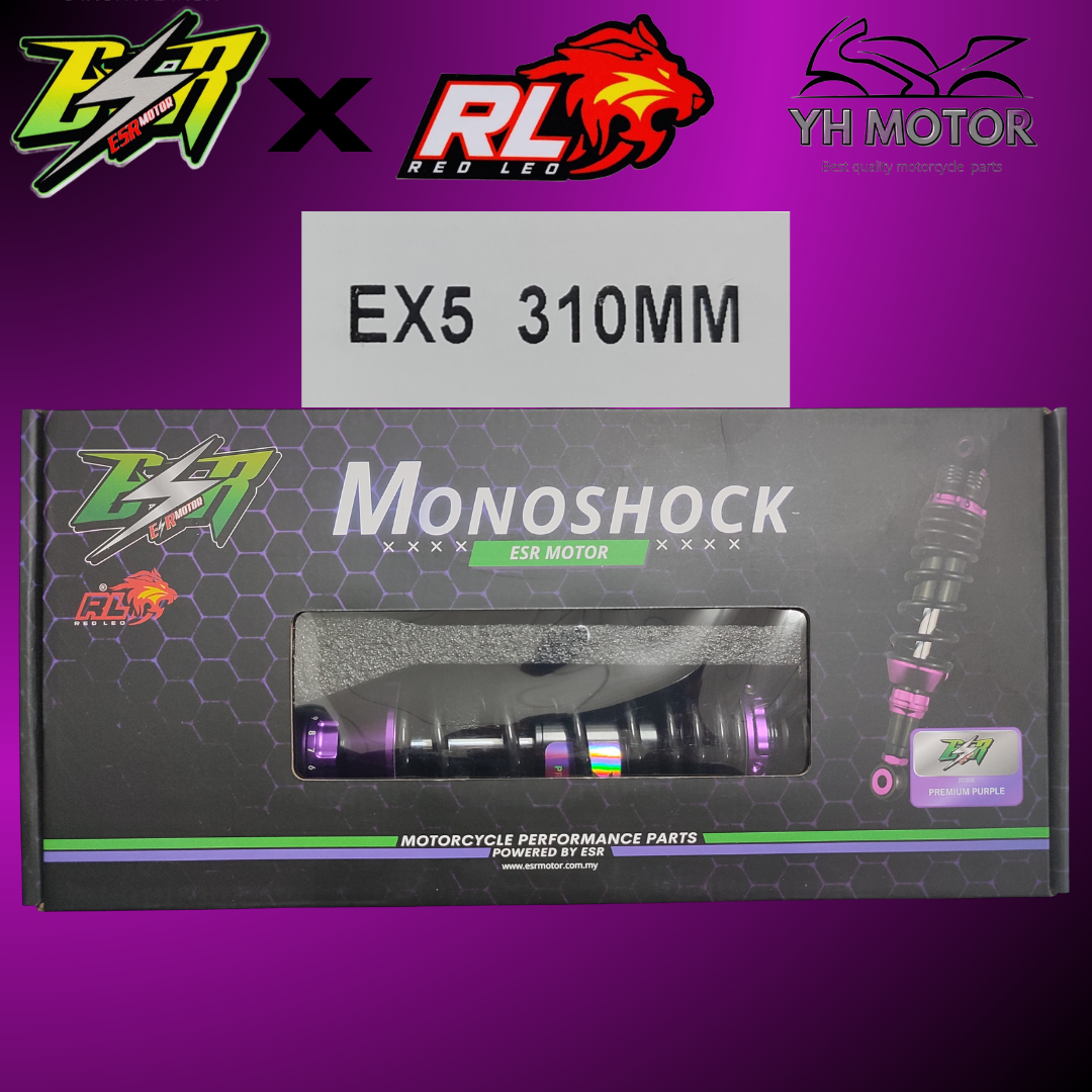 ESR MOTOR ABSORBER PREMIUM PURPLE EX5/ WAVE125/ RXZ 310-330MM 100% ...