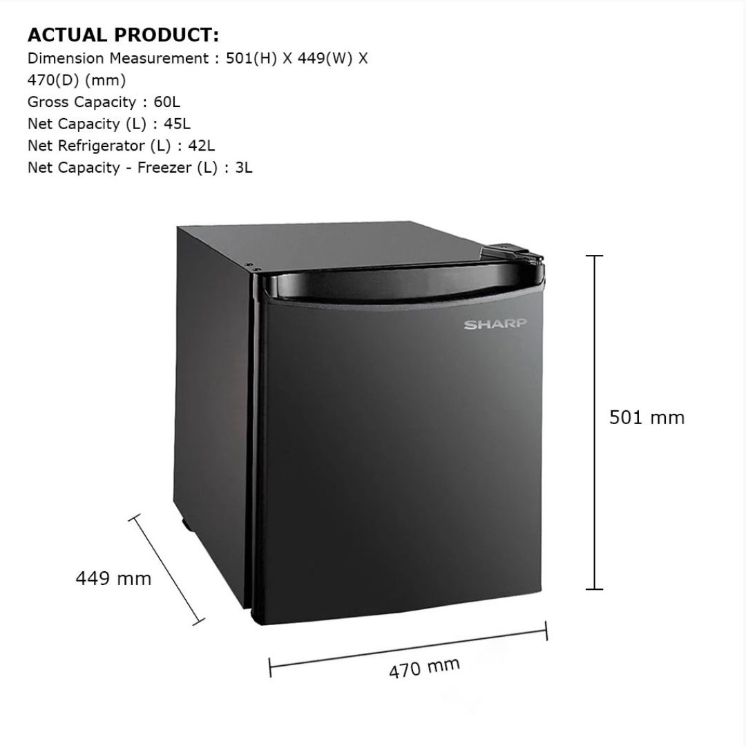 Sharp Peti Sejuk Kecil - Mini Bar Black (60 L) SJM60MK | Shopee Malaysia