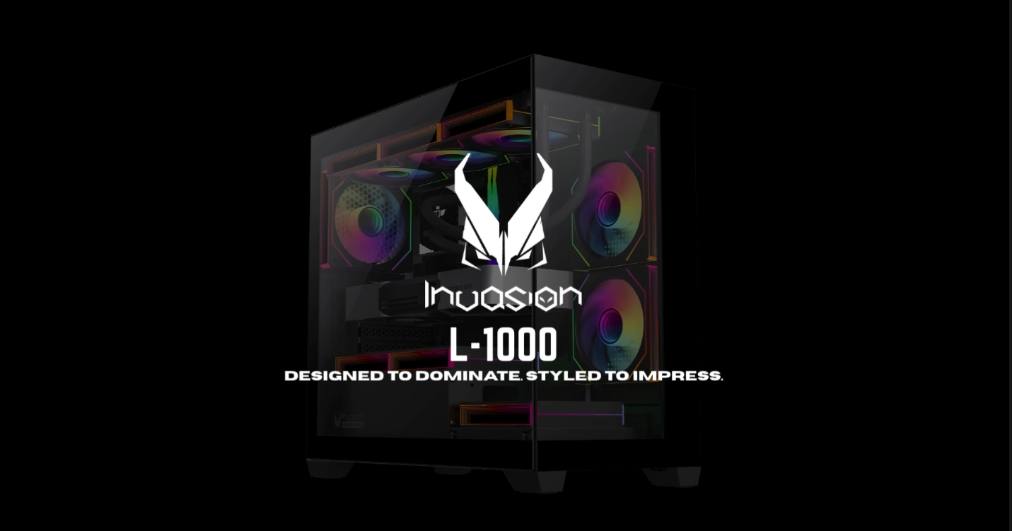 INVASION M-ATX L-1000 TG GAMING CASE WITH FULL TEMPERED GLASS PANELS ...