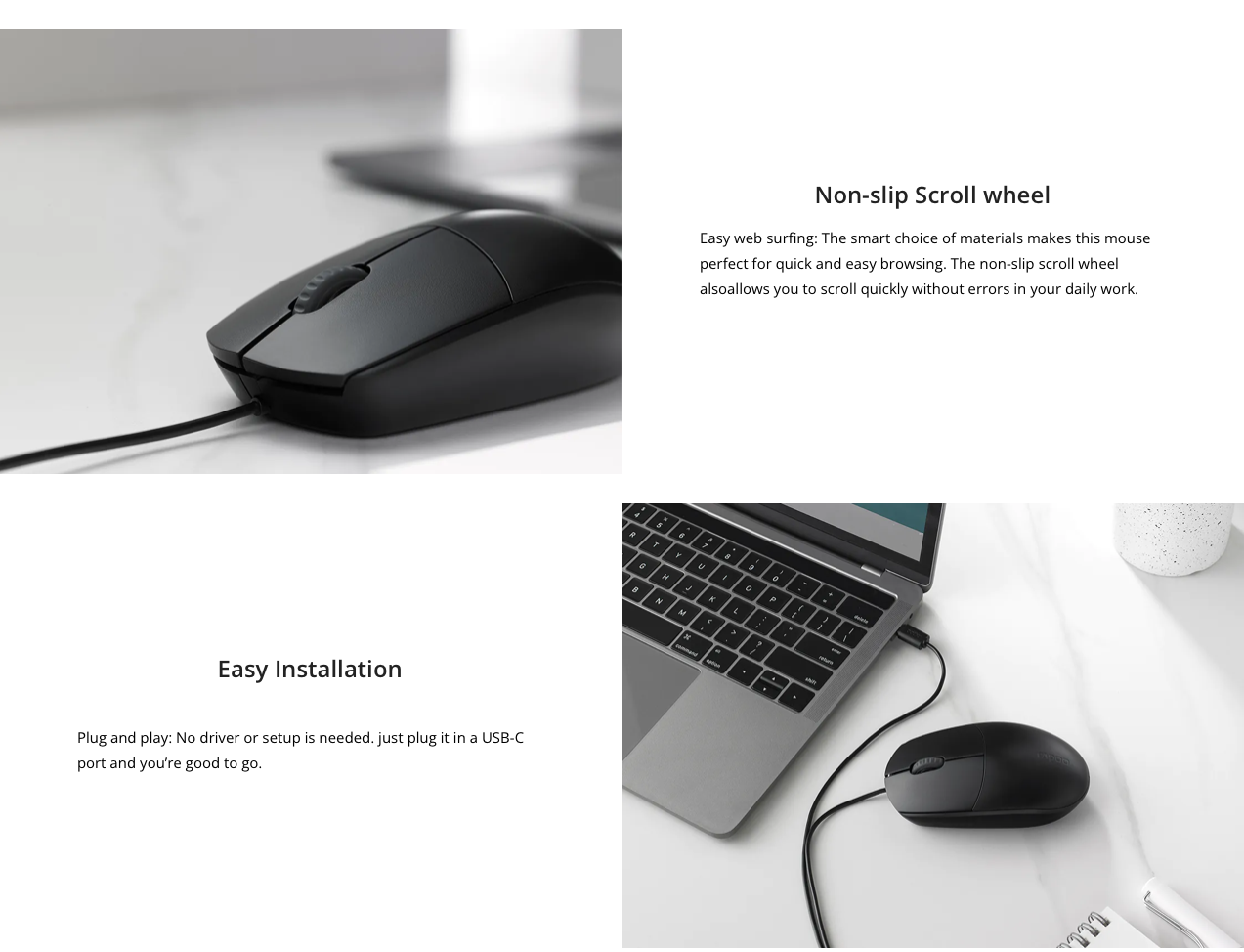 Rapoo N100C USB Type C Wired Optical Mouse Black | Shopee Malaysia