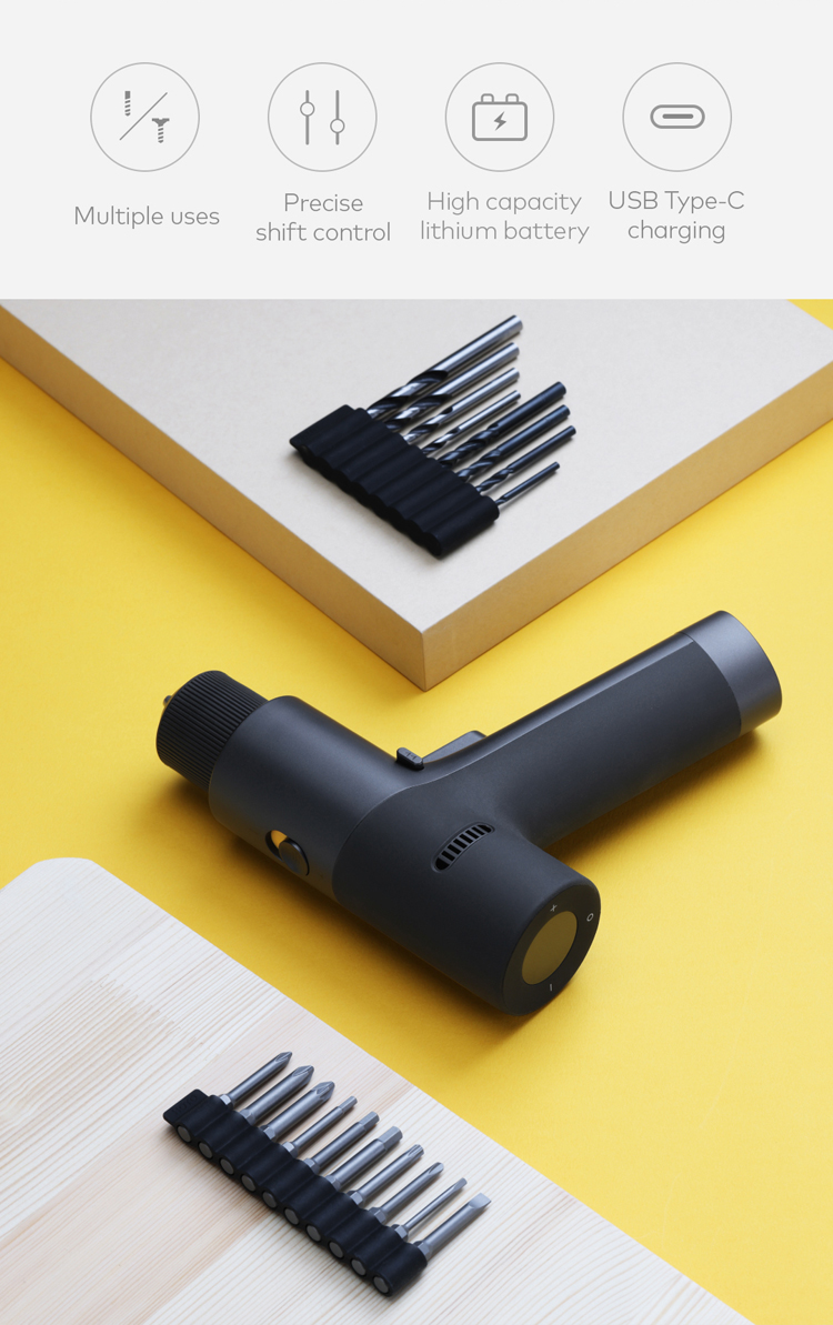 HOTO Cordless Brushless Electric Drill Hardware Tool (12V) Rechargeable ...