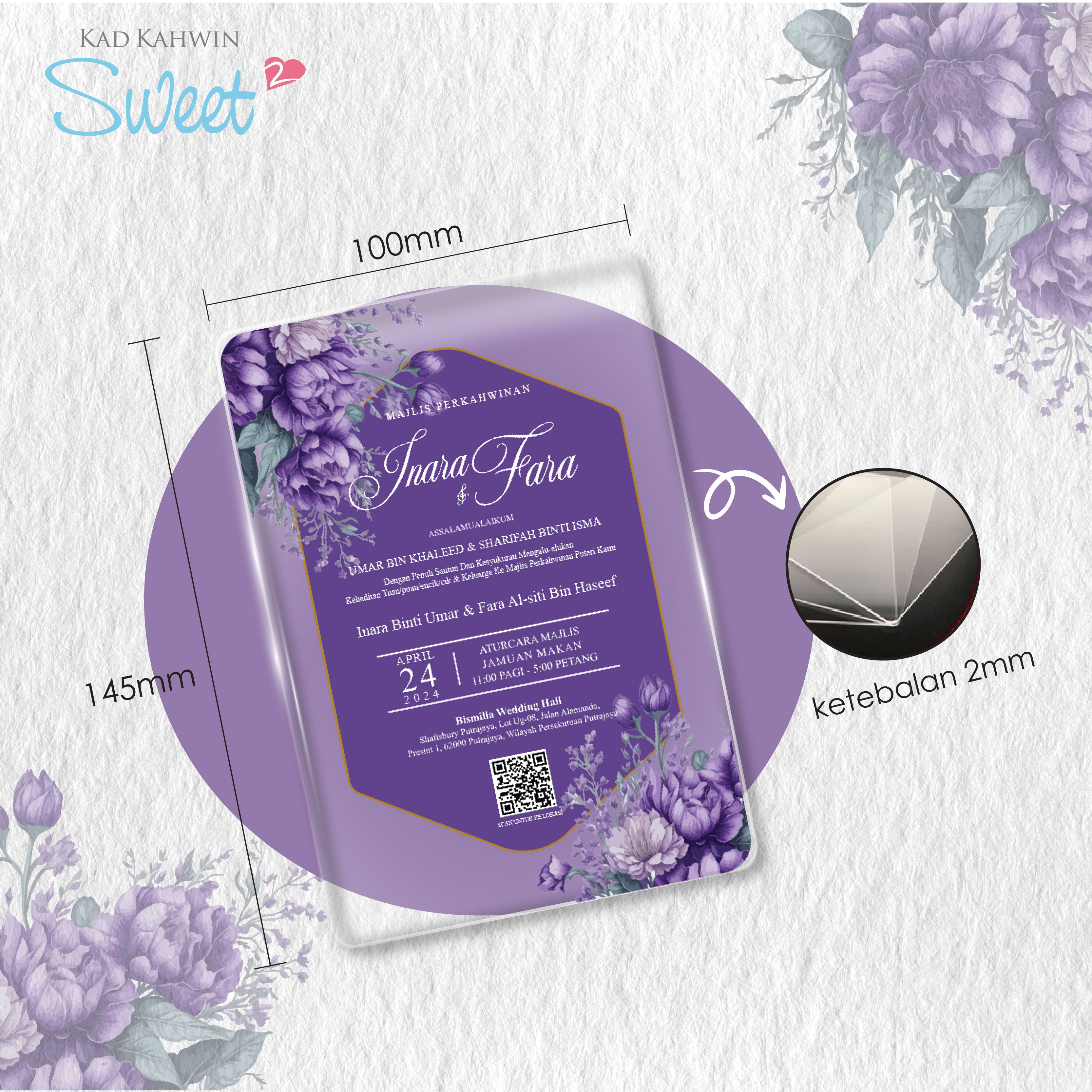 Kad Kahwin Crystal Acrylic Wedding Invitation Card Exclusive VIP / Kad ...