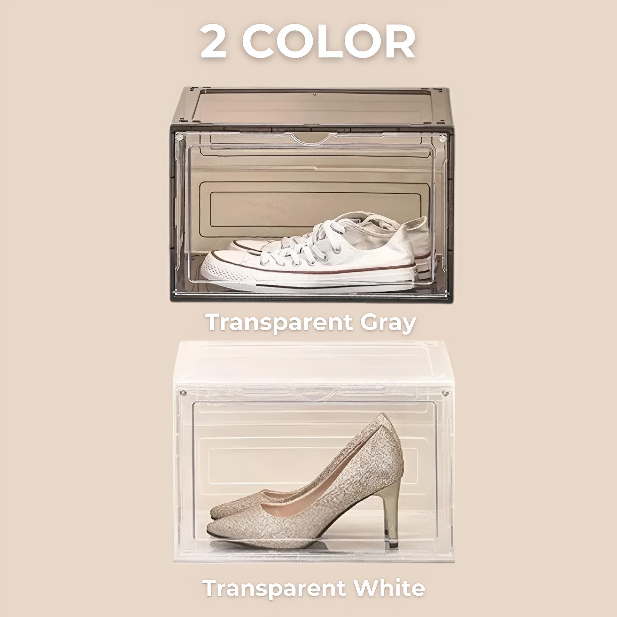 High quality transparent large size stackable shoe box PP material ...