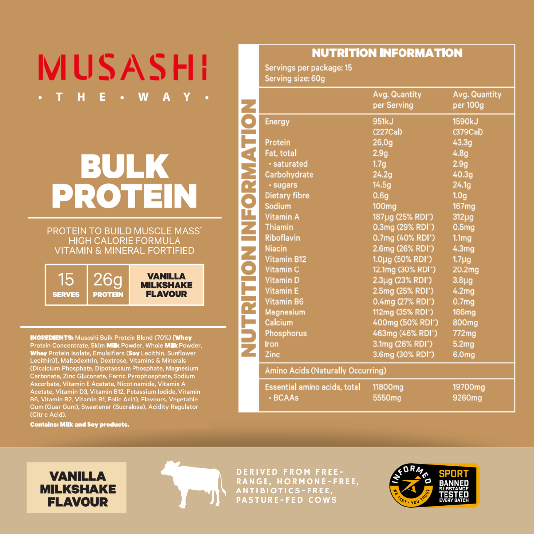 (Exp 7/25) MUSASHI Bulk Protein Powder to Support Mass Muscle Growth ...