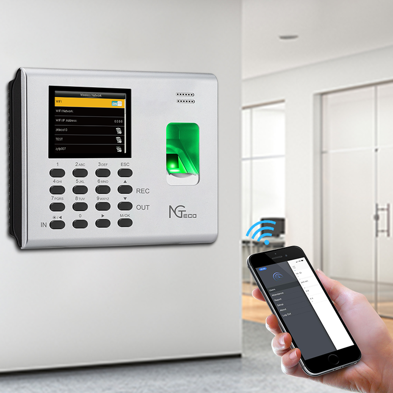 NGTeco Biometrics Fingerprint Time Attendance Machine Built-in Battery ...