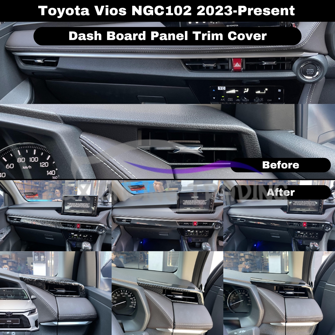 Toyota Vios NGC102/AC100 2023-2025 Carbon Trim Dash Board Panel Trim ...