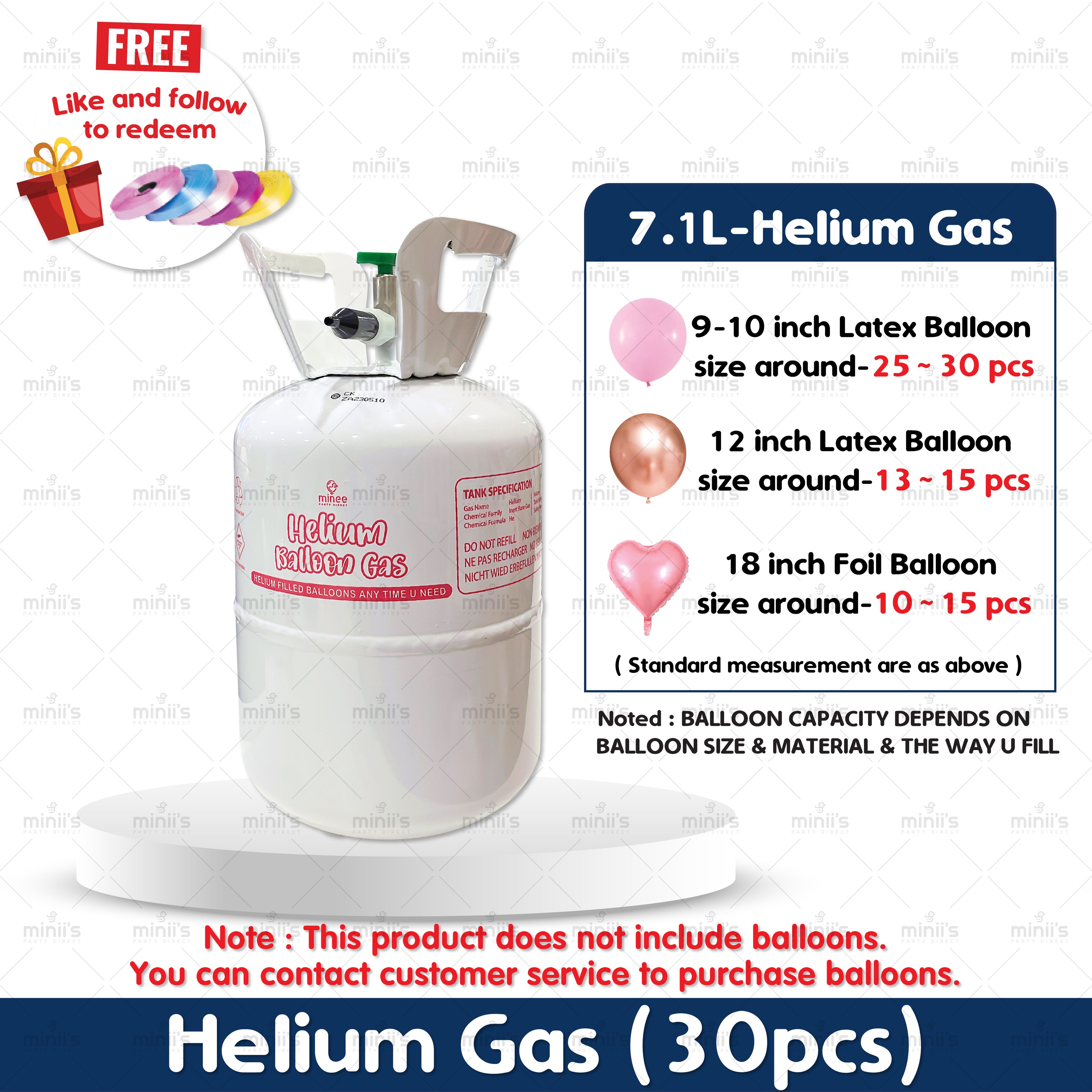 MINIIS PARTY 100pcs Helium Balloon Gas Helium For Balloon Helium Gas ...