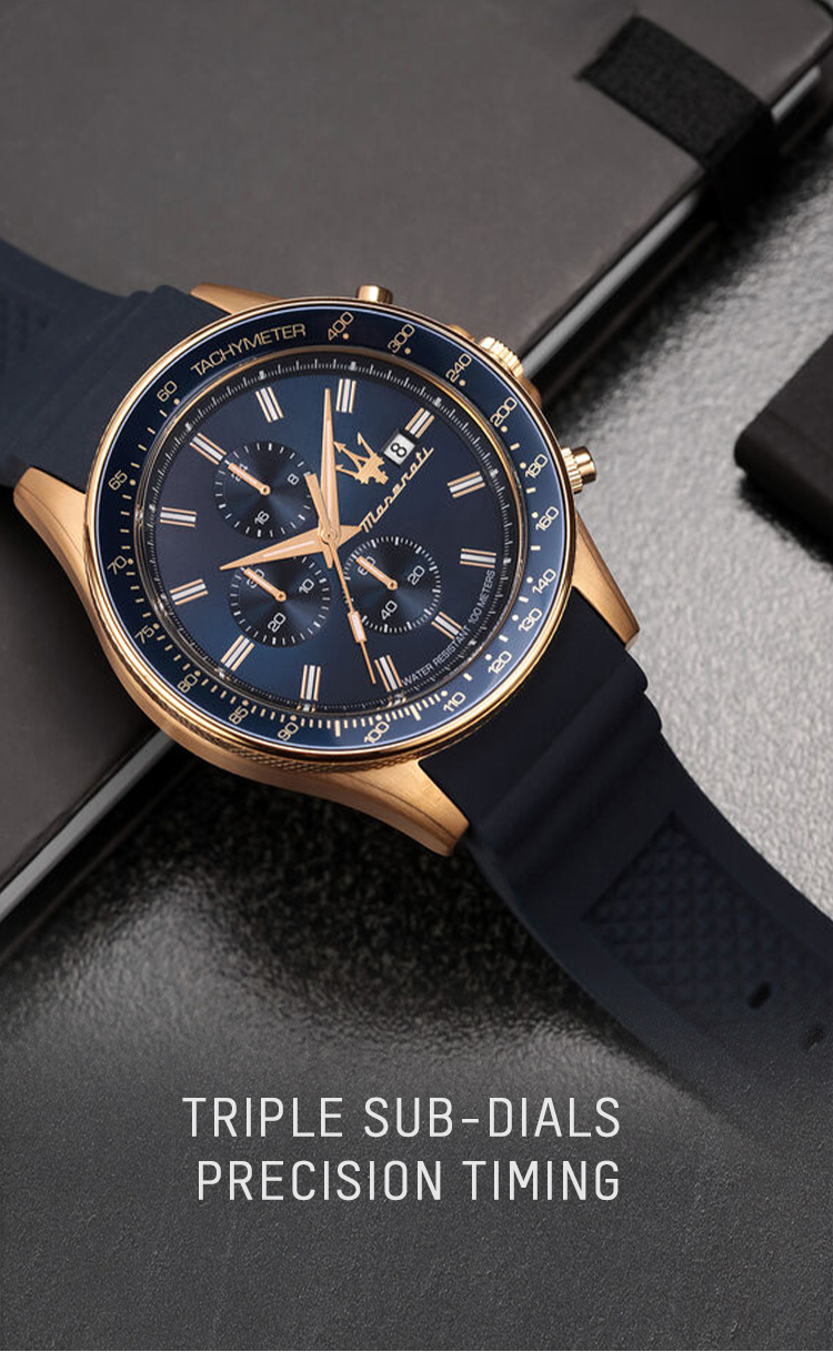 [2 Years Warranty] Maserati Men's Chronograph Quartz Watch Sfida 44mm ...