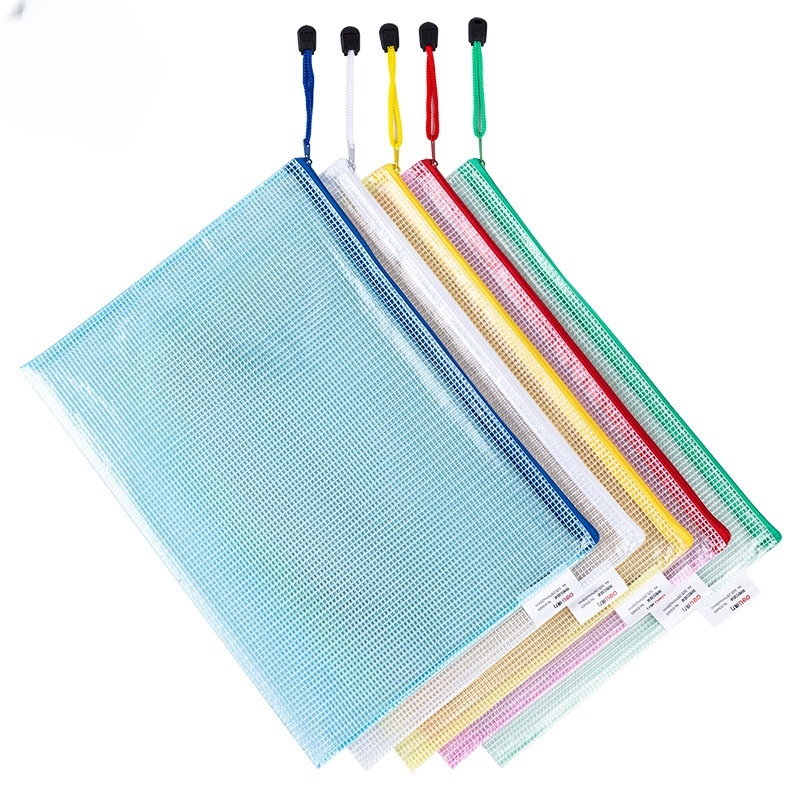 A4 Mesh Zipper Bag zip file organizer pvc Waterproof Transparent file ...