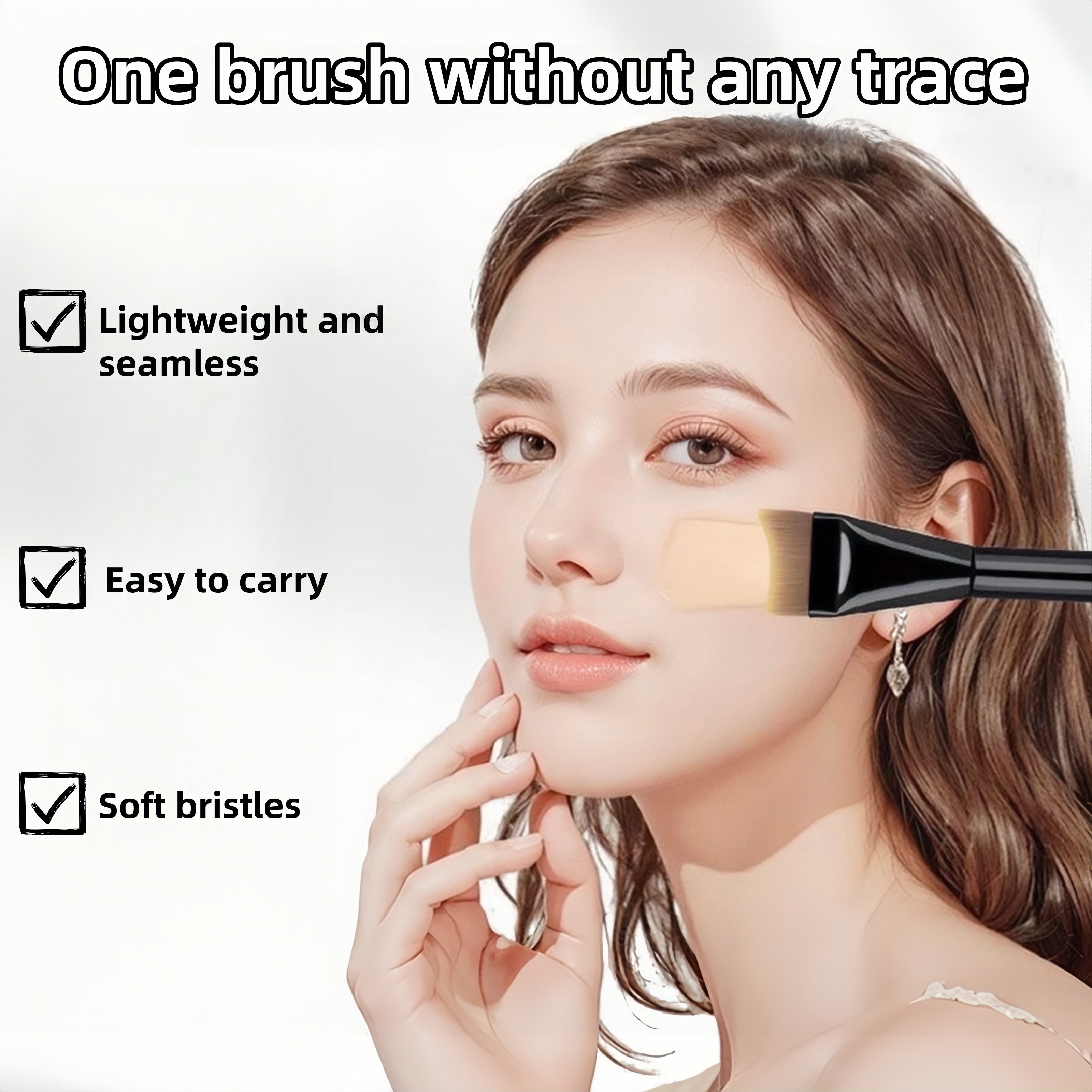 Foundation Brush Crescent Soft Bristles Flawless Makeup Tools Brushes ...