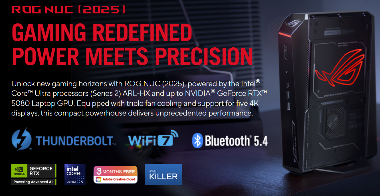 Asus ROG NUC 2025 [ultra 9 CPU ,RTX 5080 GPU][ stock ready, free ROG ...