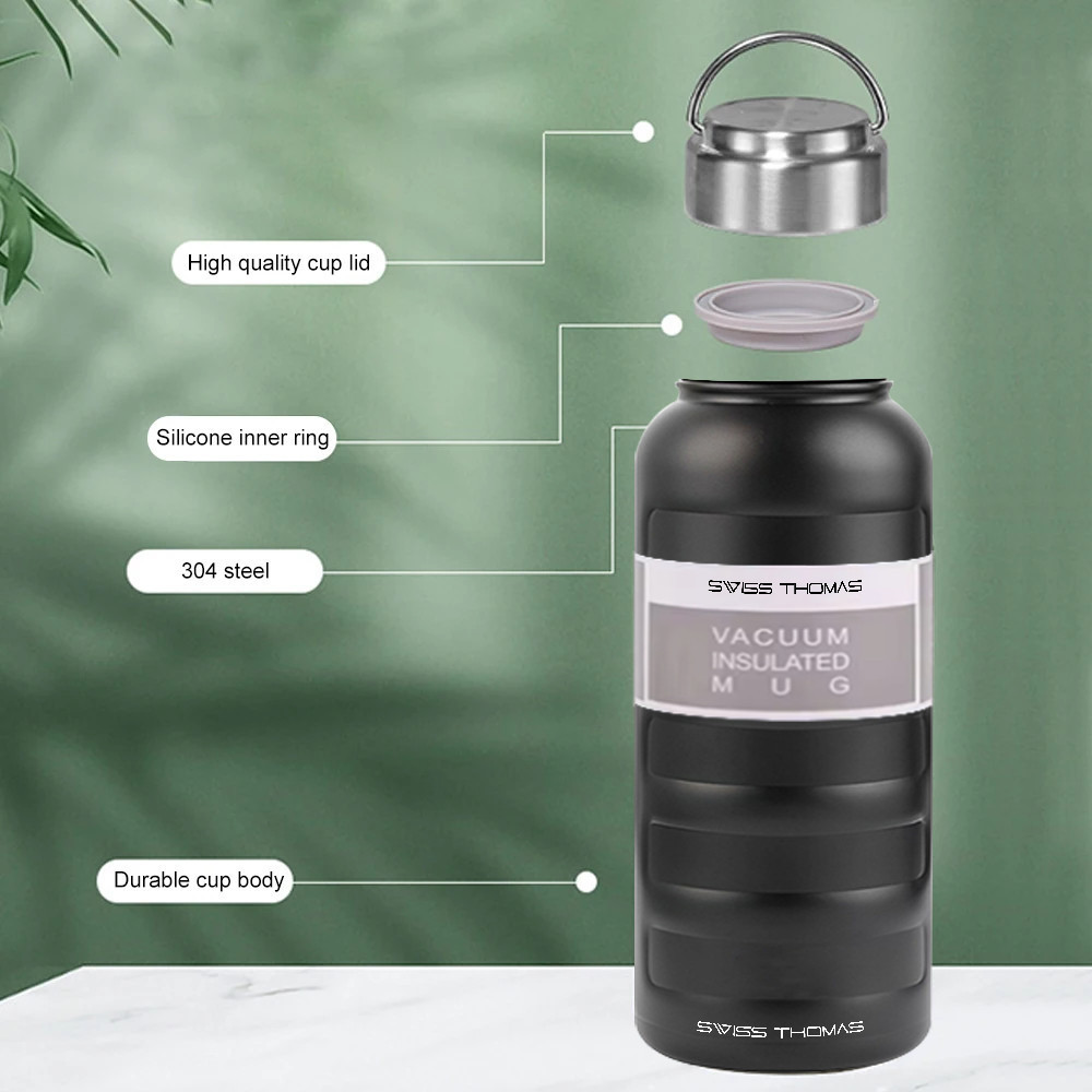 Swiss Thomas Stainless Steel Thermos Insulated Vacuum Flask Caterpillar Tumbler 1000ml | Shopee ...