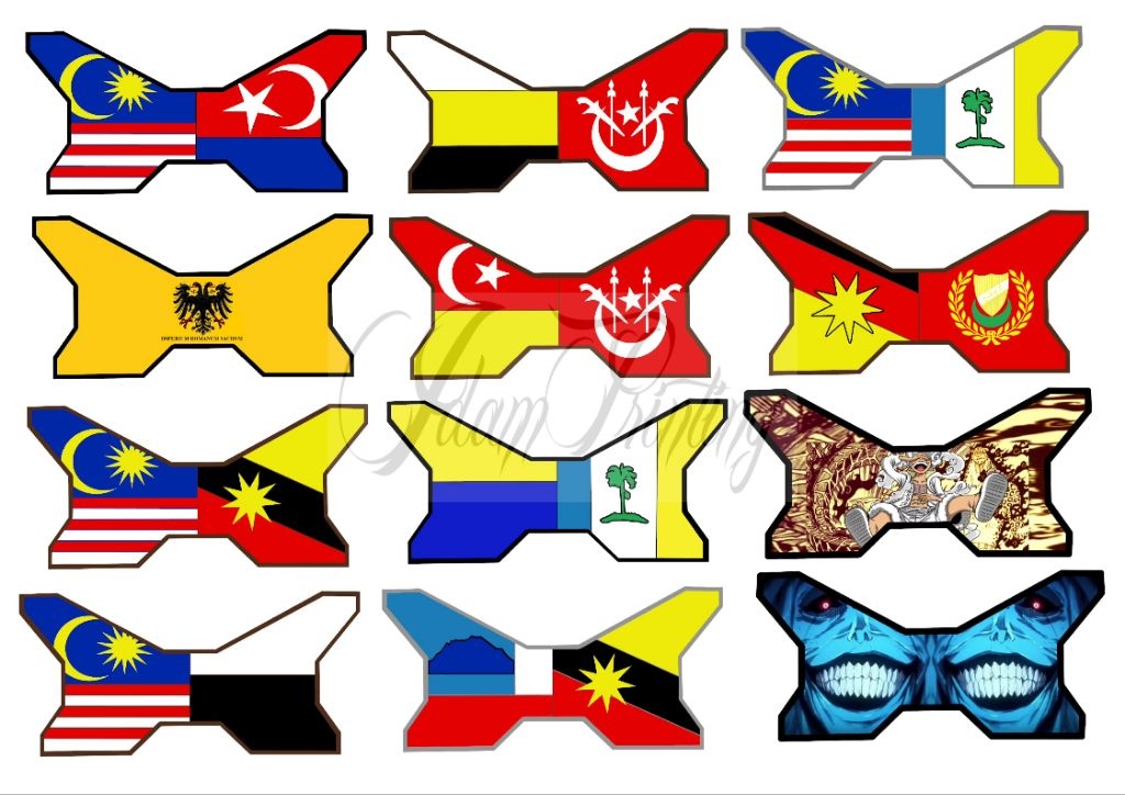 Stiker BOX NJX motor Bendera negeri (Comfirmkan dahulu saiz & bentuk ...