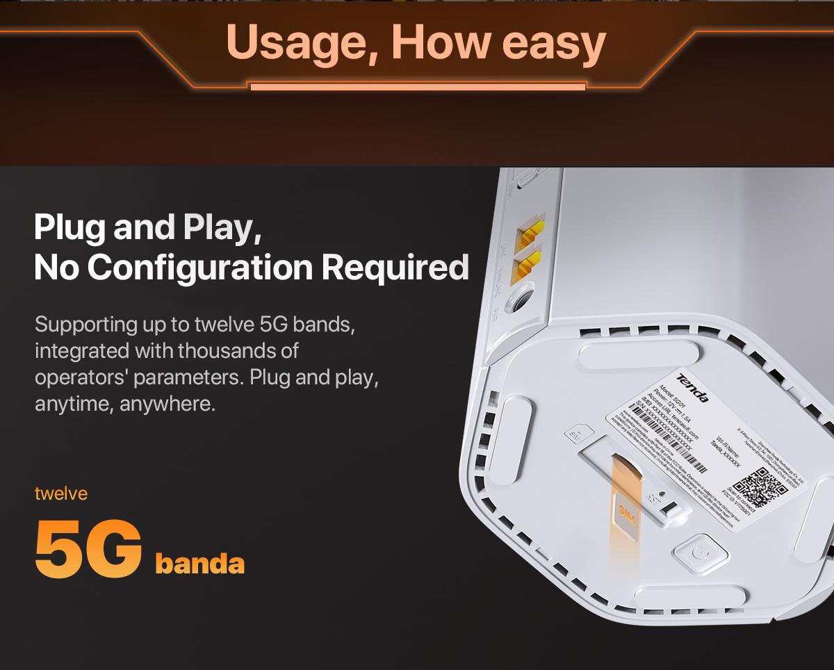 Tenda 5G01 AX1500 5G4G LTE WFi6 Router Sim Card Modem WiFi Router Dual ...