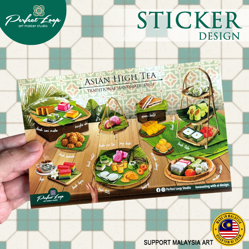 Sticker Design Malaysia Traditional High Tea Kuih (Pelekat Reka Bentuk ...