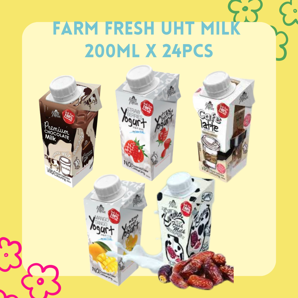 Susu Farm Fresh UHT Susu Segar UHT 200 ML X 24 5 Rasa ( chocolate/latte ...