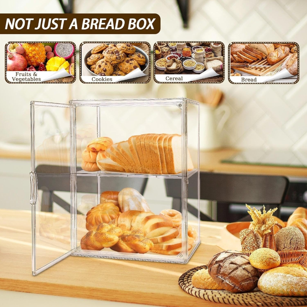 Food Storage Acrylic Display Cabinet Food Clip Organizer DIY Bekas Kuih ...