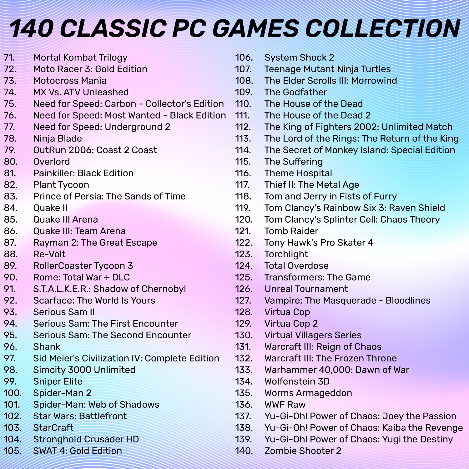 140 PC Games + 80 PopCap (320GB HDD) Plug & Play Classic Game ...