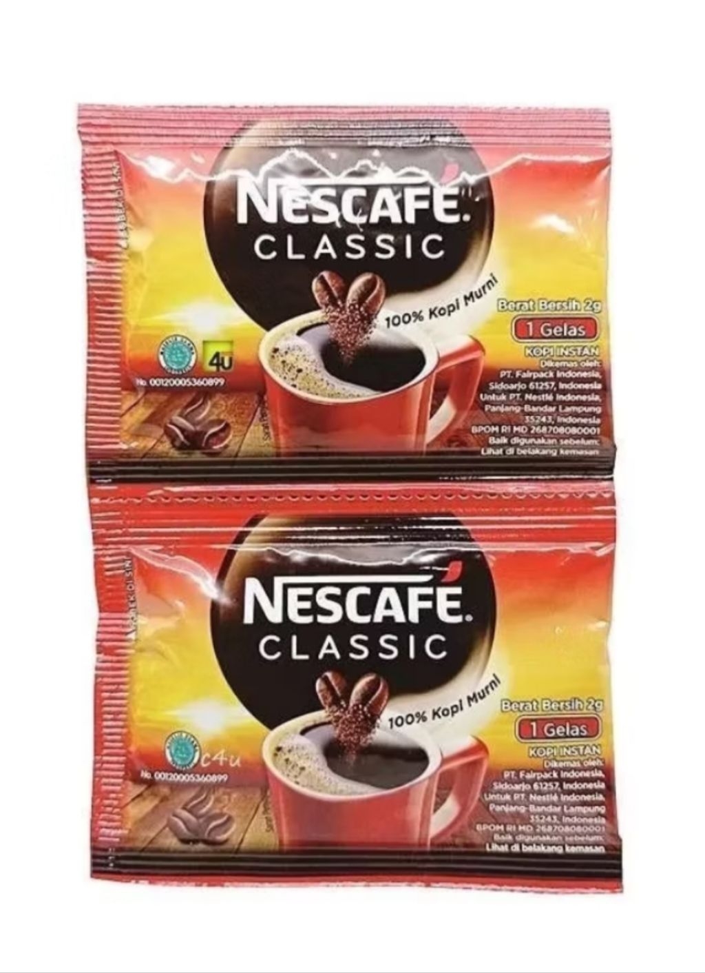 Nescafe Pure Coffee 2g Instant Soluble Coffee No Sugar Added 2 Small ...