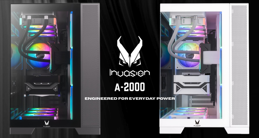 INVASION A-2000 ATX Gaming Casing (With Aurora Fans) | Shopee Malaysia