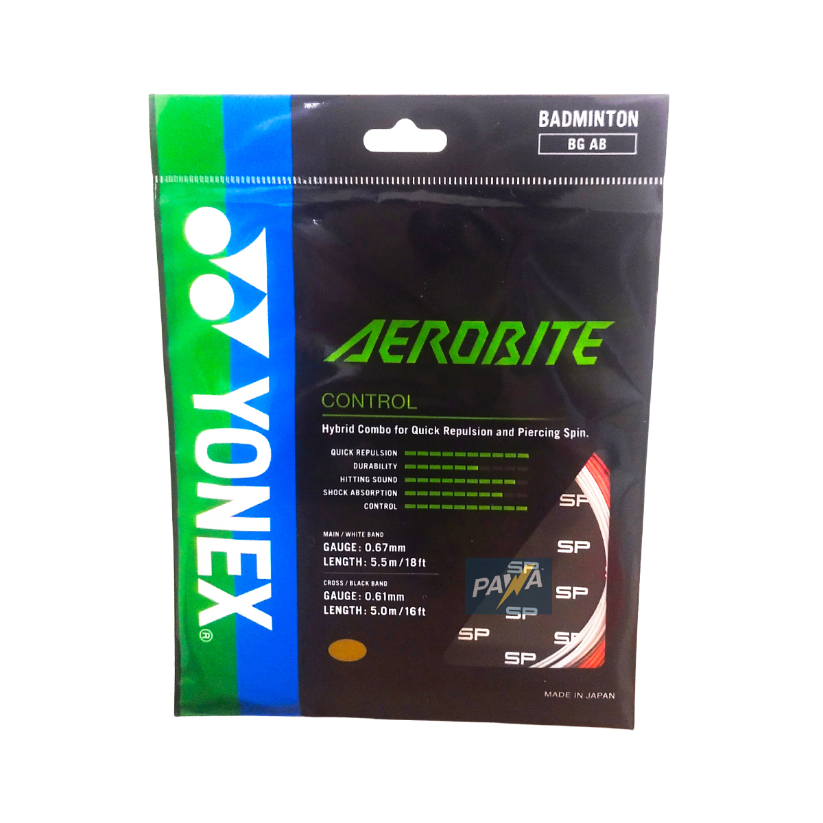 Yonex Aerobite Badminton String 0.67mm + 0.61MM Hybrid Sting (100% ...