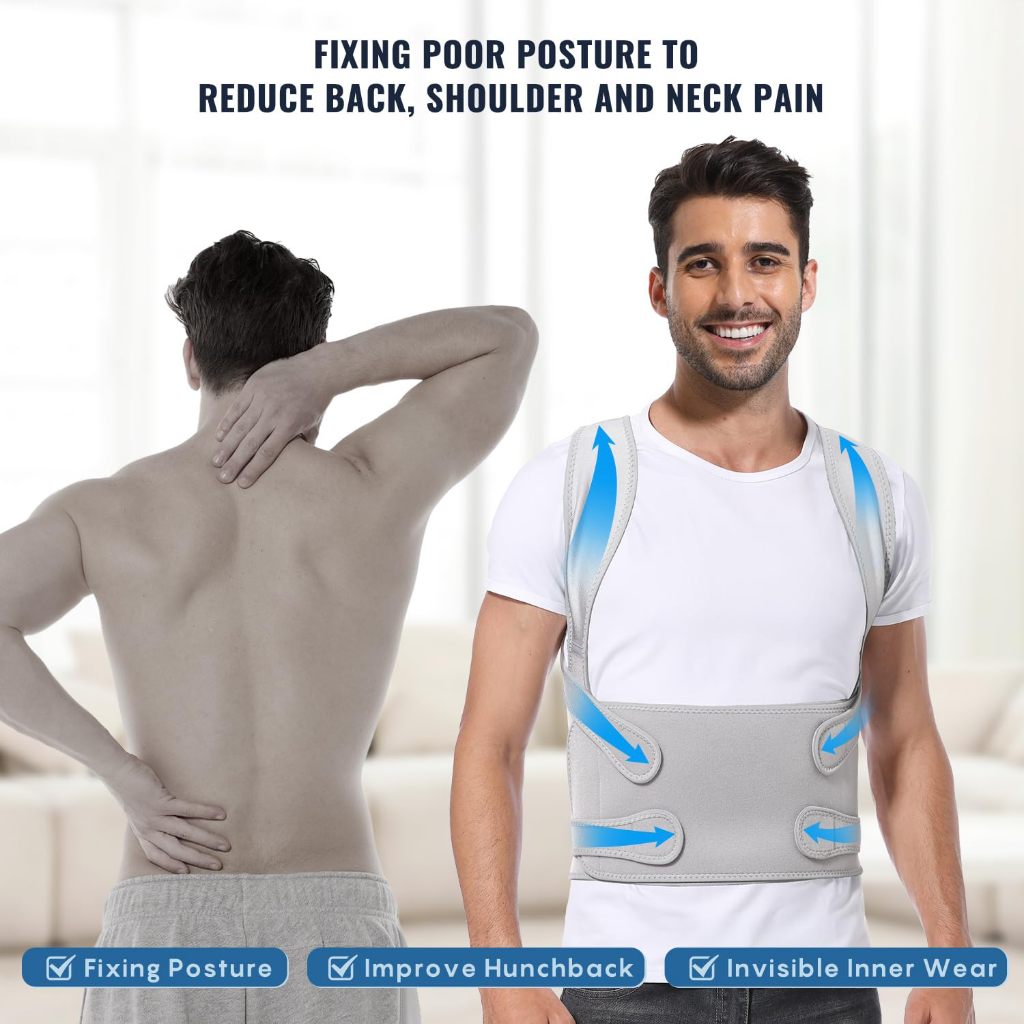 Adjustable Back Support Belt/Vest Posture Corrector Lumbar Spine ...