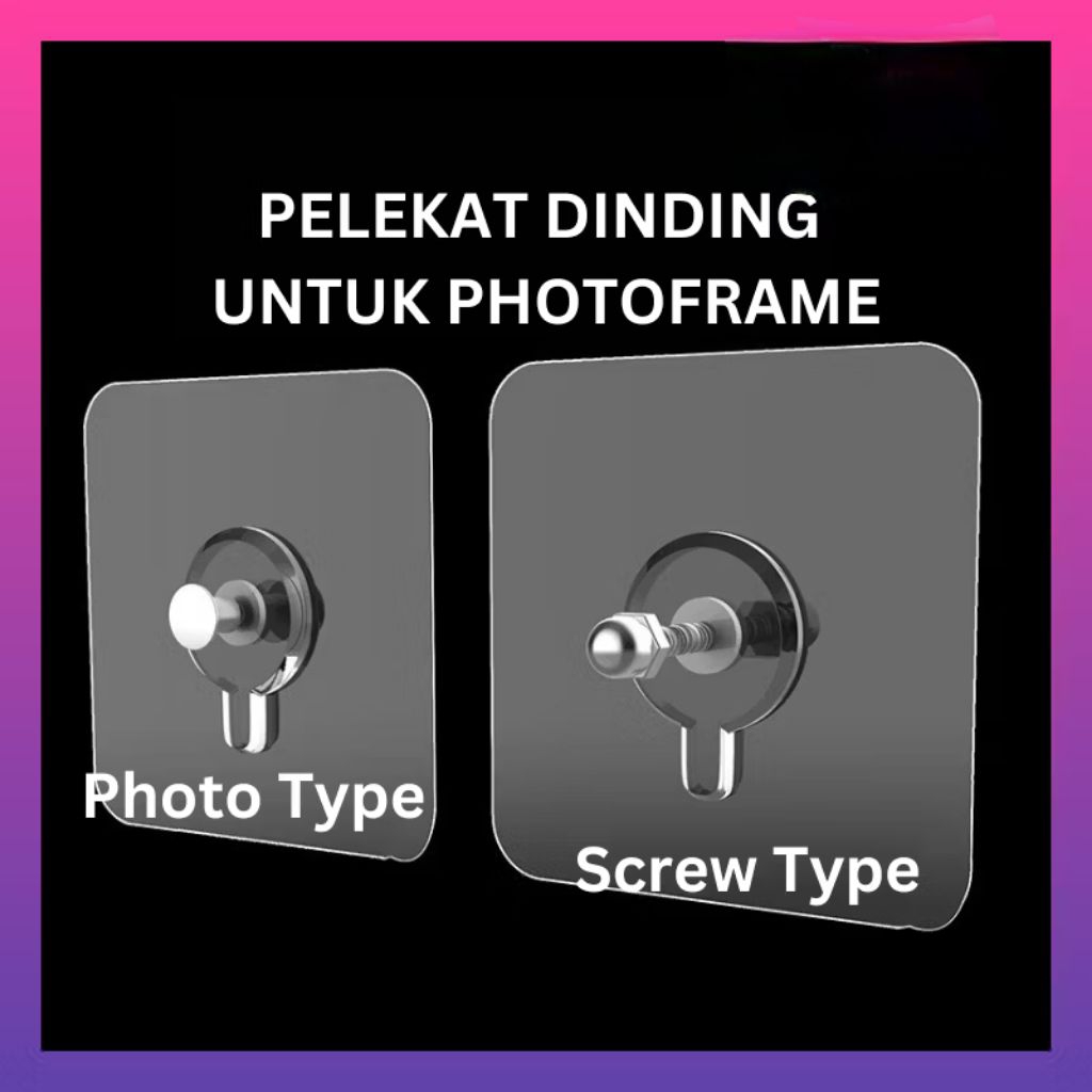 Penyangkut Cangkuk Dinding Tugas Berat Tanpa Gerudi Wall No Drill Frame ...