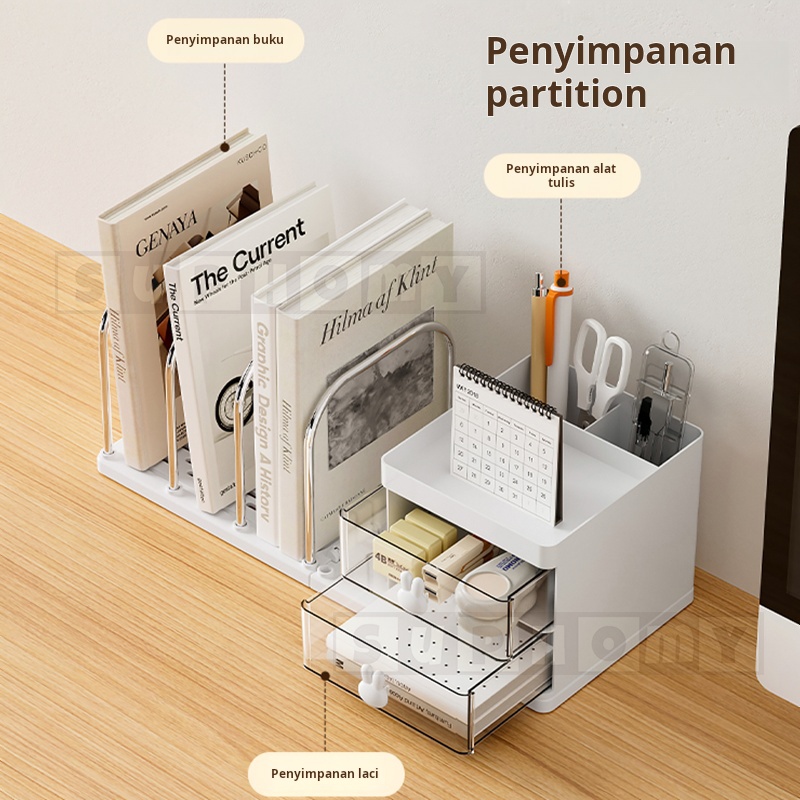 Desktop Storageg Pen Holder stainless steel stand book holder bookshelf ...
