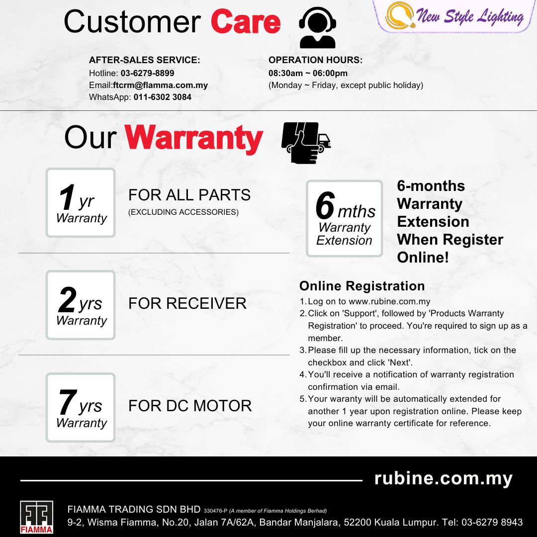 Rubine able ACF-BEATA56-5B 56" Black DC Motor 5 Blade 18 Speed Reverse SIRIM Remote Control ...