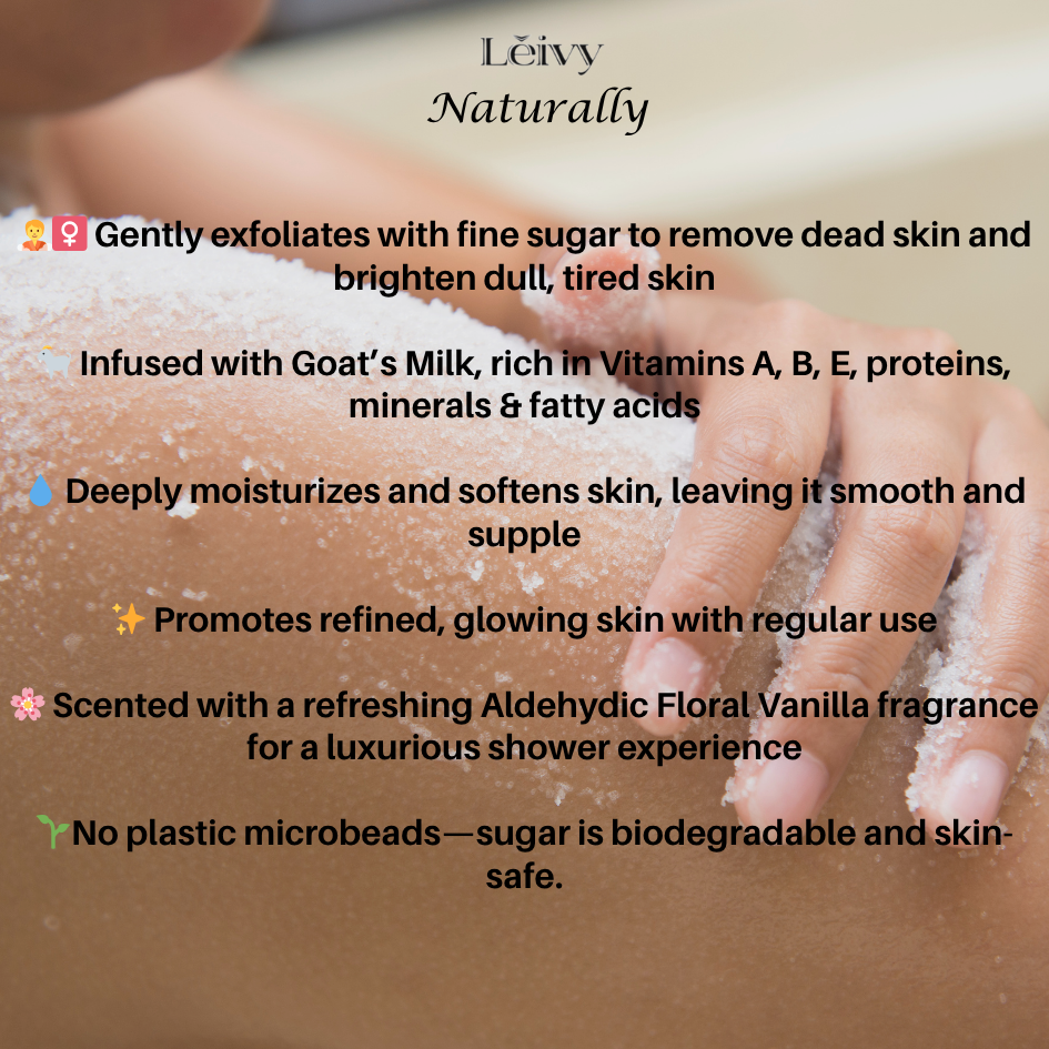 Leivy Naturally Double Moisturising Body Scrub with Goat's Milk & Sugar ...