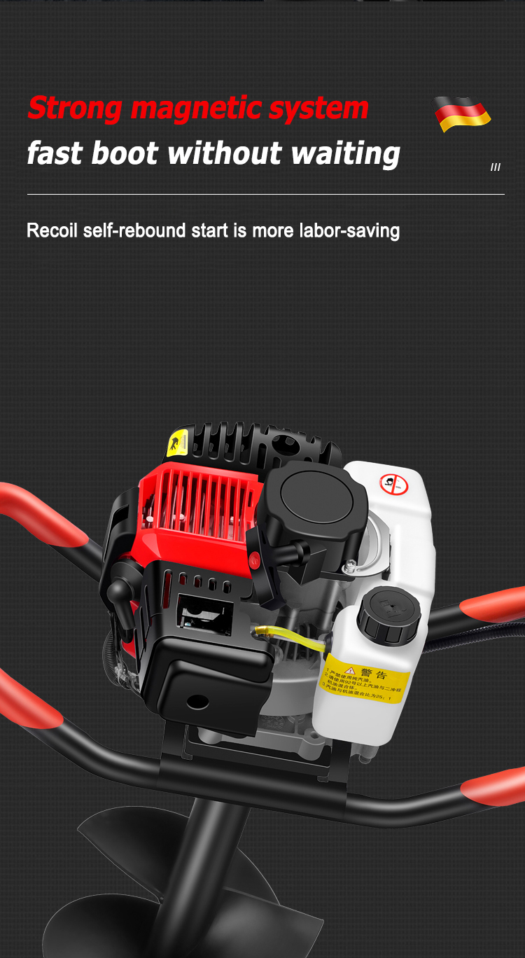 Driller Earth Auger Machine 68CC 2-Stroke 4HP Mesin Gerudi Korek Tanah Hole Mesin Korek Tanah ...