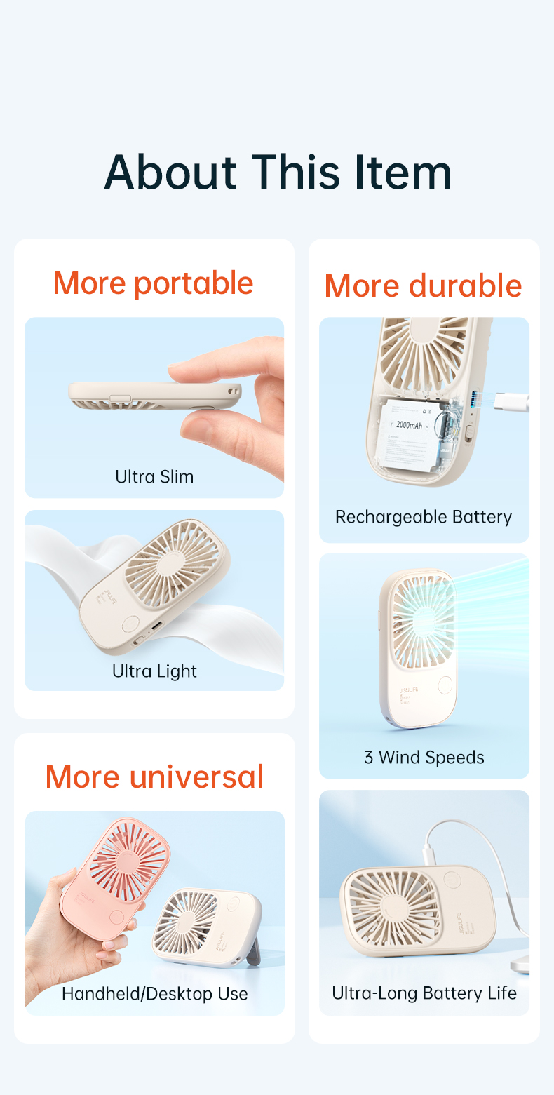 JisuLife Mini HandHeld Fan Life2 (2000mAh) FA49 | Shopee Malaysia