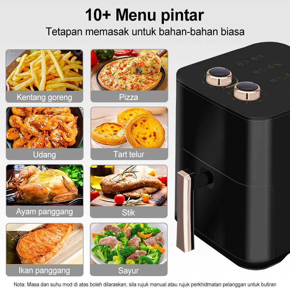Simmo Air Fryer Oven Non-Stick Fryer 6L Large Capacity Fryer 1200W ...