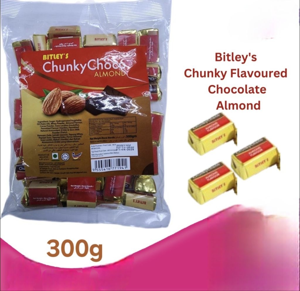Bitley's Chunky Choco [300g] Almond Compound Chocolate | Shopee Malaysia