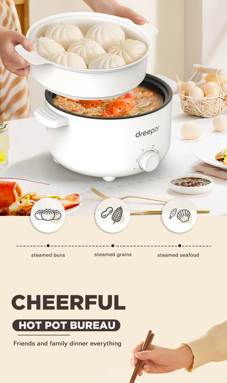 Dreepor 3L Electric Cooker 4 Gears Non-Stick Multi Rice Cooker with ...
