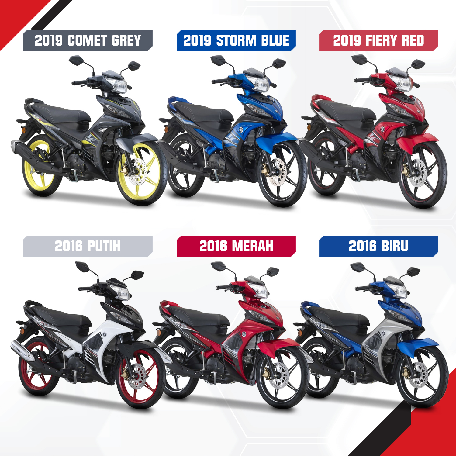 Yamaha Original 135LC V2 V3 V4 V5 V6 V7 V8 FI Body Cover Set Front ...