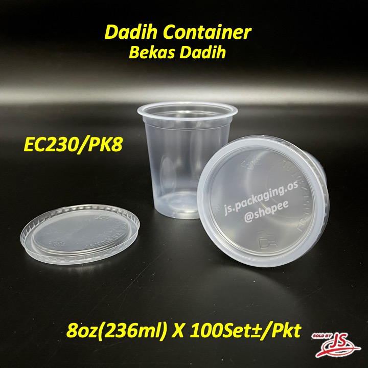 BENXON EC Bekas Dadih Jelly 100Pcs Small Round Container with Lids 2oz ...