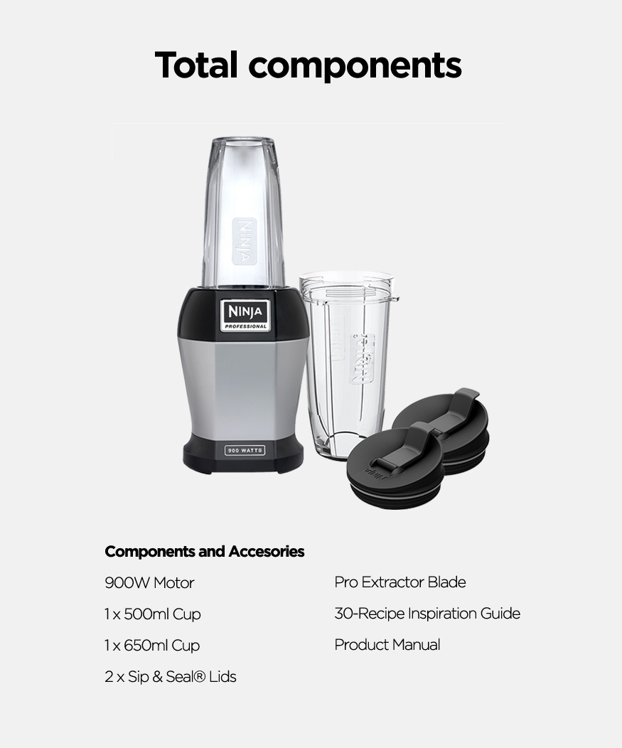 Ninja BL450 Personal Blender Pro Powerful Extractor Blades / 2 On the ...