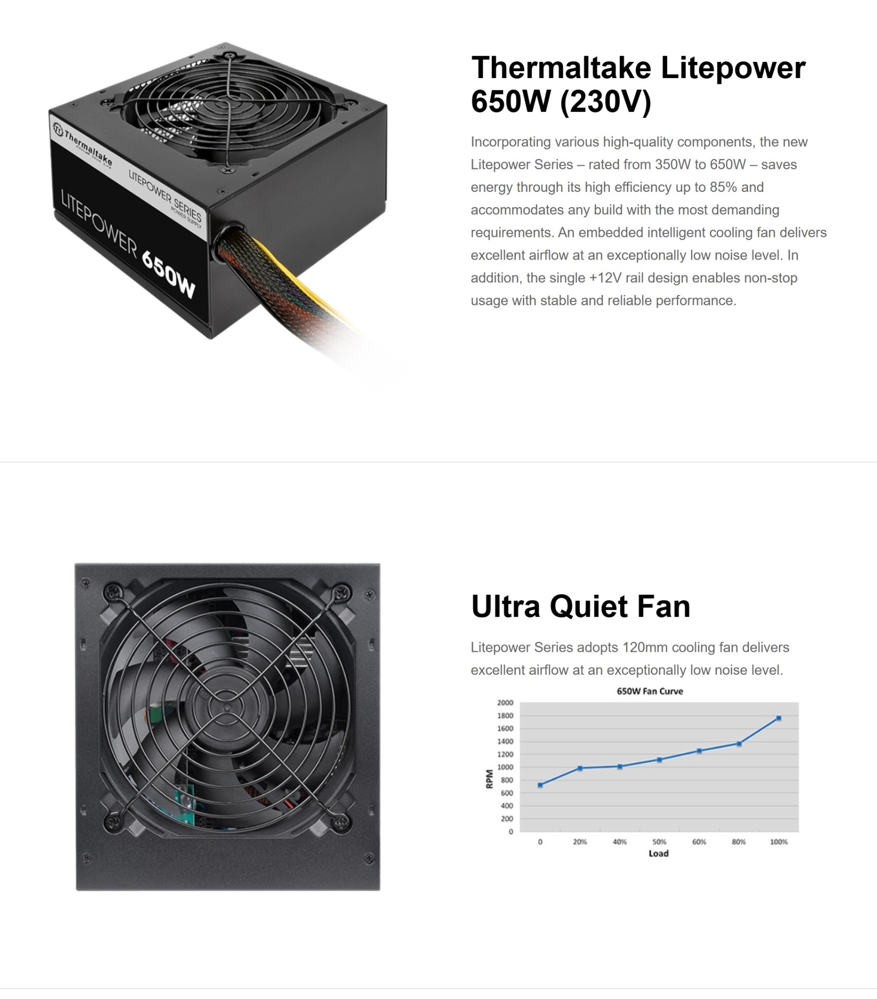 THERMALTAKE 650W LITEPOWER POWER SUPPLY | Shopee Malaysia