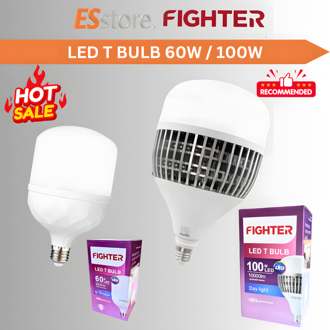 FIGHTER Led T Bulb E27 Led Bulb 60W / 100W Daylight 6500K | Shopee Malaysia
