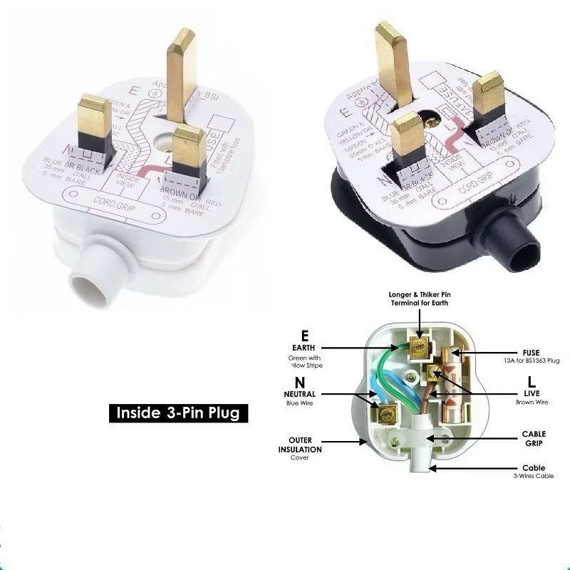 10 Pcs plug socket plug top plug 3 pin plug 13a | Shopee Malaysia