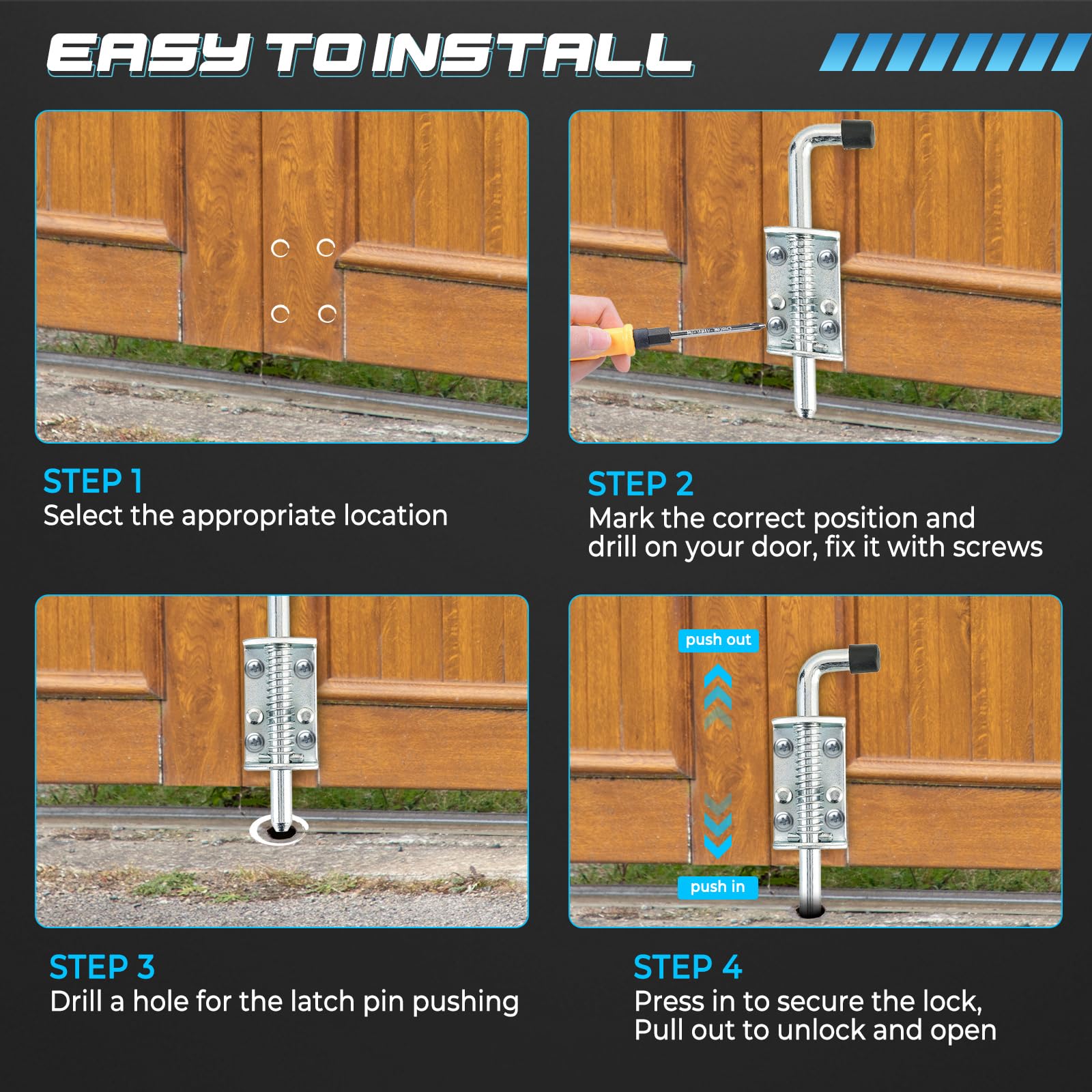 Heavy Duty Spring Latch/Metal Lock Barrel Bolt/Spring Lock for Gate ...