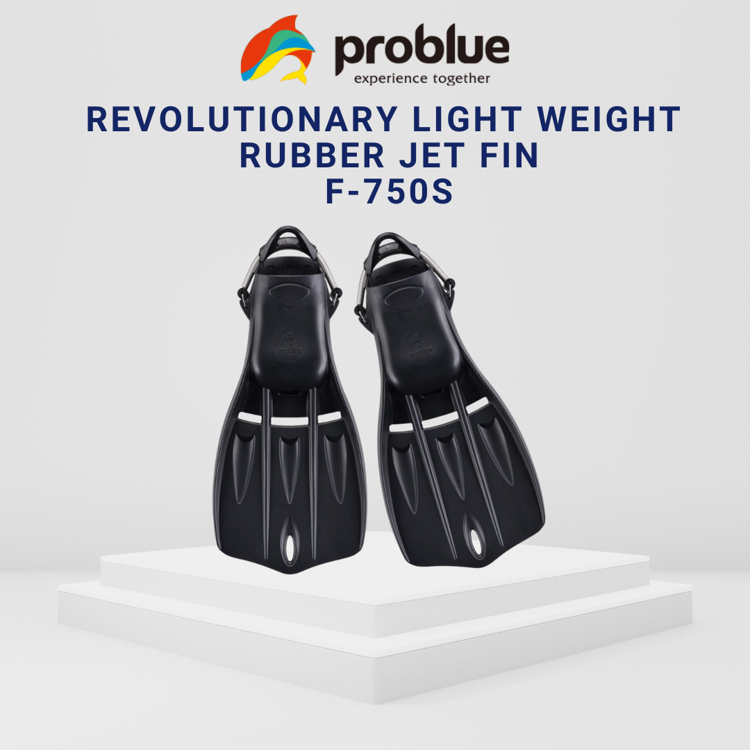PROBLUE Revolutionary Light Weight Rubber Light Jet Fins F750S Flippers for Scuba Diving ...