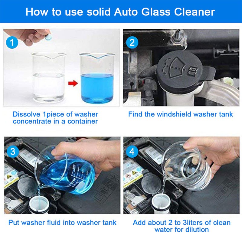 Car Windshield Cleaner Tablets (5PCS ) – 2g AutoClean Wiper Wash Water ...