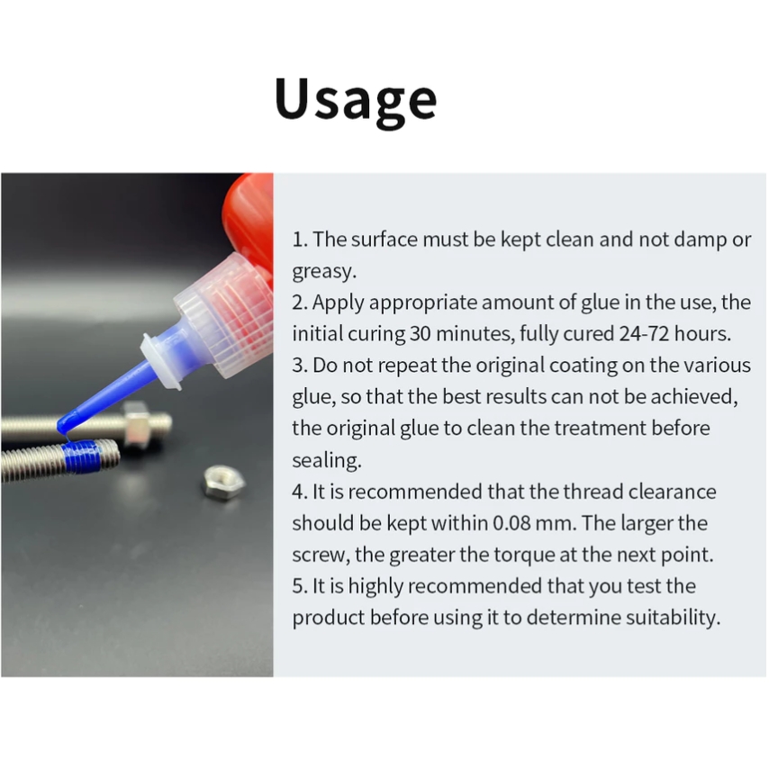 Thread locker 243 Lock tight glue Anaerobic Adhesive for Bolts Anti ...