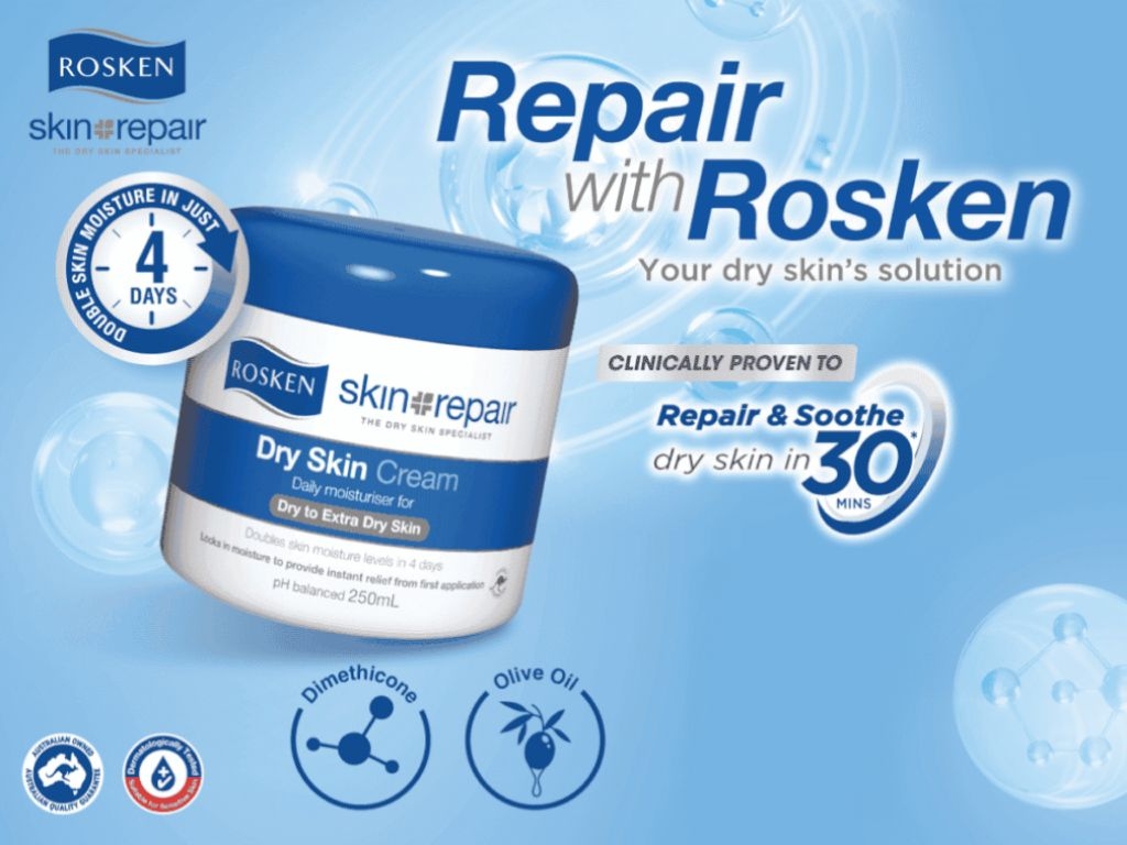 Rosken Skin Repair Dry Skin Cream 500ml/500mlx2/250mlx2+75ml | Shopee ...