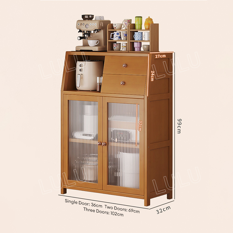LULU Kabinet Dapur Kitchen Cabinet With Drawer Bamboo Storage Cabinet ...